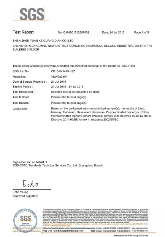 SGS - Shenzhen Yuanke electronic Co..Ltd