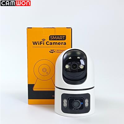 China Dual Lens Indoor WiFi Camera 4MP Wireless IP PTZ Camera 5V Night Vision for sale