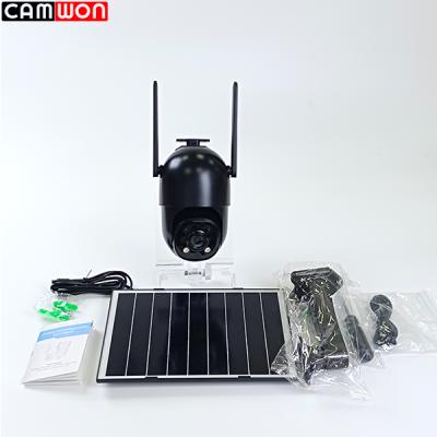 China 8MP Battery Powered Camera 2.4Ghz 5Ghz WiFi Solar Security Camera Two Way Audio for sale