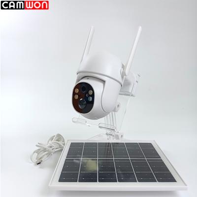 China 4MP WiFi Solar Camera Wireless PTZ Solar Battery Camera Outdoor for sale
