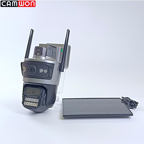 Quality AOV Solar Powered Outdoor Camera 24h Recording Battery Operated Security Camera With Dual Lens for sale