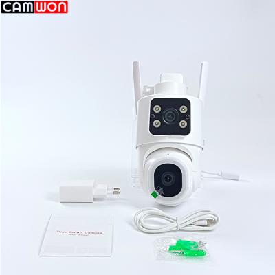 China Tuya Dual Lens Cameras 6MP Wifi Outdoor Wireless Security Automatic Tracking Cameras for sale