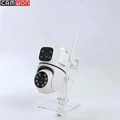 China 2MP WiFi Solar Powered Panel IP PTZ Camera Dual Lens Outdoor WiFi Security CCTV for sale