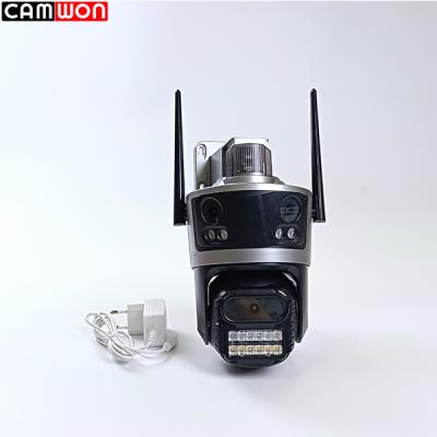 China 3MP Full HD WiFi Outdoor Camera Three Lens PTZ IP Security Camera OEM / ODM for sale