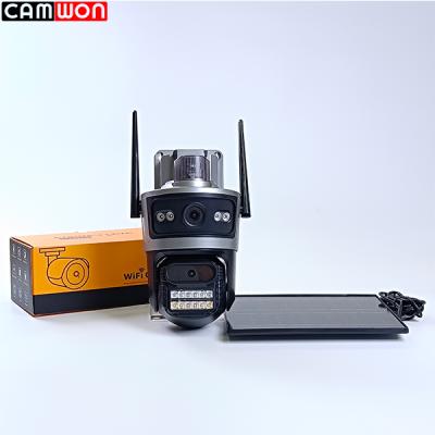 China 4MP ICSEE Solar Camera Waterproof 4G AOV Camera OEM With Dual Lens for sale