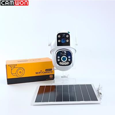 China Outdoor WiFi Solar Camera 2K 4MP Solar Camera Low Power Featuring Two 3.6mm Lenses for sale