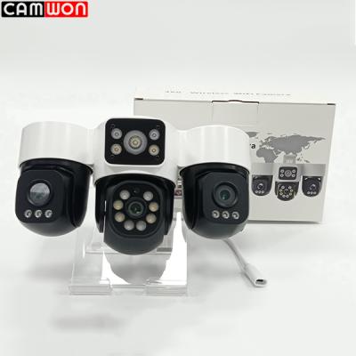 China Factory Wholesale 3 Lens 3 Screen Tuya WiFi Outdoor PTZ Smart Home Security Camera for sale
