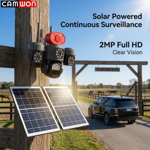Quality 2MP AOV Outdoor 4G Solar CCTV Surveillance Camera 24 Hours Video Zoom Wireless Camera for sale