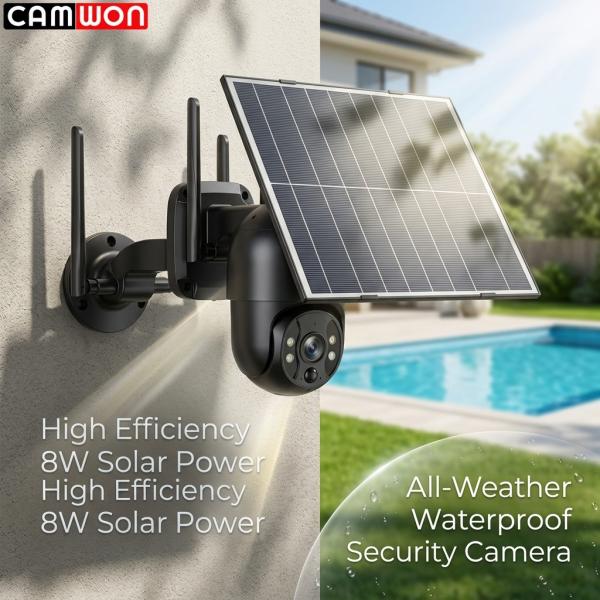 Quality 8MP Wireless Outdoor Solar Camera 2.4Ghz 5Ghz 24 Hours Security Camera With 8w Solar Panel for sale