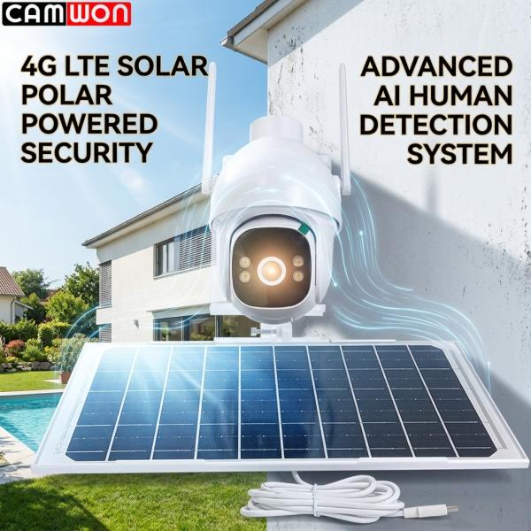 Quality 4G AOV Solar Camera Night Vision Humanoid Tracking Camera 3MP With Solar Panel for sale