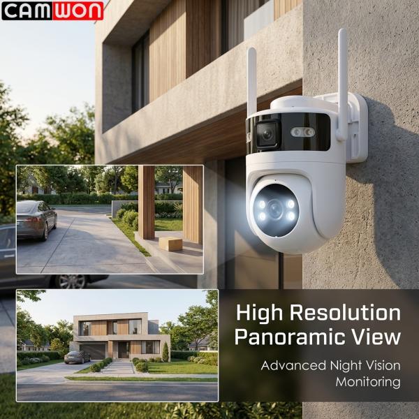 Quality Motion Detection Multiple Lens Camera 8MP 4K Outdoor WiFi Security Camera SD And Cloud Storage for sale