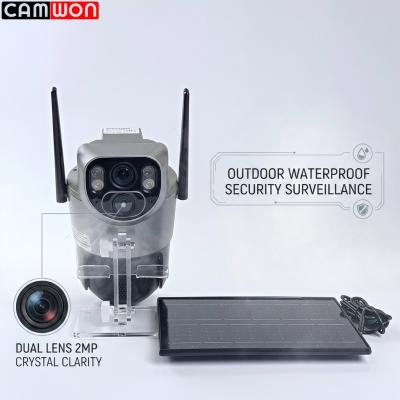 China 2MP Multiple Lens Camera Outdoor 4G Sim Card Camera 24 Hours Online Auto Tracking for sale