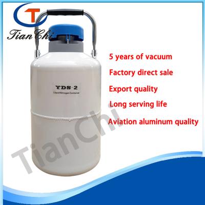 China Portable small caliber liquid nitrogen container 2 L mini cacuum tank in beauty industry for sale