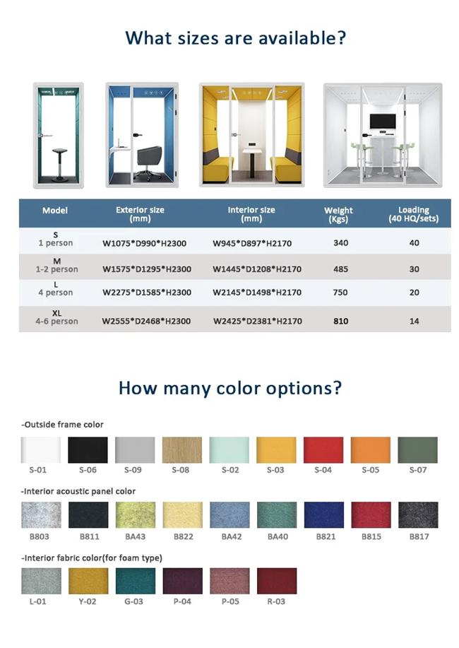 Soundproof office booth 
