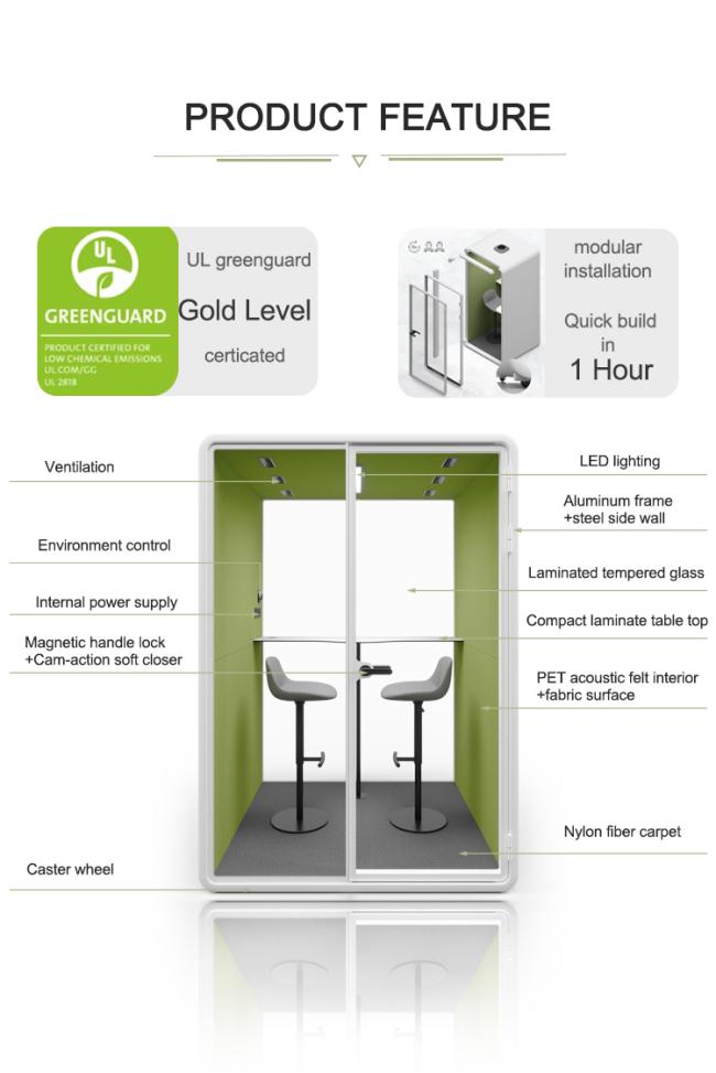 Office Pod interior workspace view