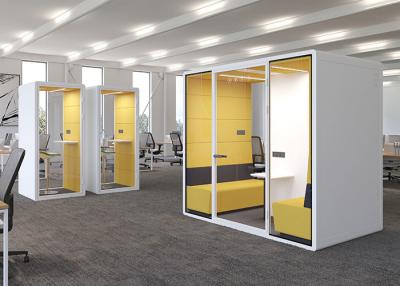 China Safe Silent Office Phone Booths Easy Assemble Sound Proof Glass Cabin for sale