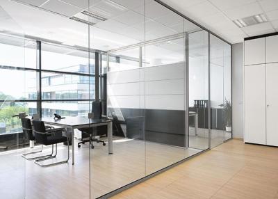 Clear Full Vew Office Glass Wall Systems Vertical Glass Demountable Partitions