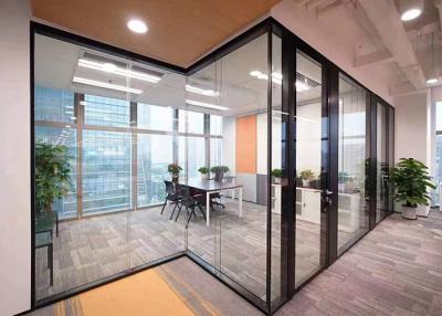 China Modern indoor glazed office partition wall demountable wall double glass with quality door à venda