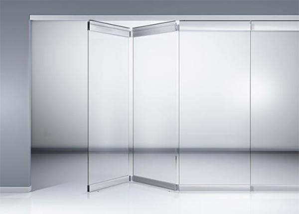 Balcony Sliding Folding Movable Glass Walls 46mm Frameless Glass Partition Systems