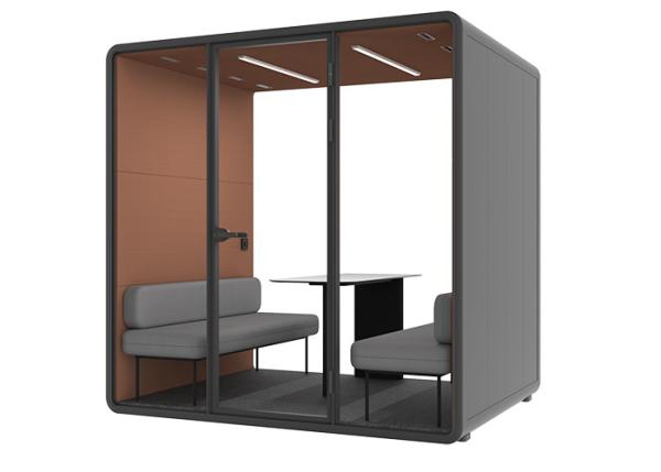 Painel de controle Flexível Soundproof Pods L Reunião Booth para exposição Assentos confortáveis Cabine
