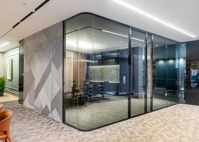 中国 プレミアム 防音デザイン フレームレス ダブル ガラス オフィス 隔壁 販売のため