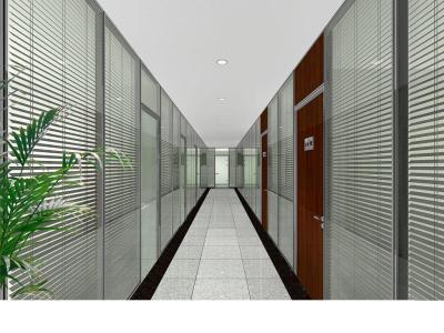 중국 사무실용 내장형 루버가 있는 이중 유리 칸막이 판매용