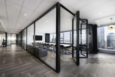 중국 108mm 프레임리스 유리 파티션 시스템 알루미늄 프레임 오피스 부스 판매용