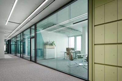 China Aluminum Frame Glass Partition Wall System 90mm 108mm Thickness for sale