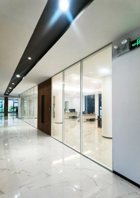 China 90mm Aluminum Frame Double Glass Modular Partition Wall System for sale