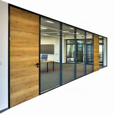 China High-end Modular Aluminium Double Glass Office Glass Walls Partition Cubicles for sale