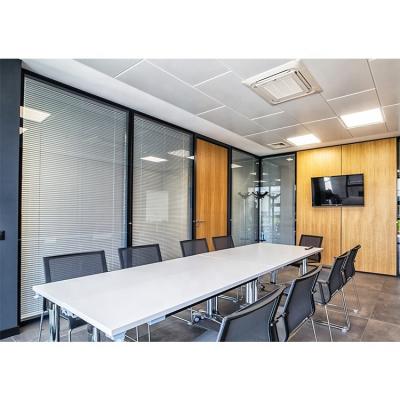 China Office Aluminum Glass Partition Wall Framed Glass Office Partition with Shutter for sale