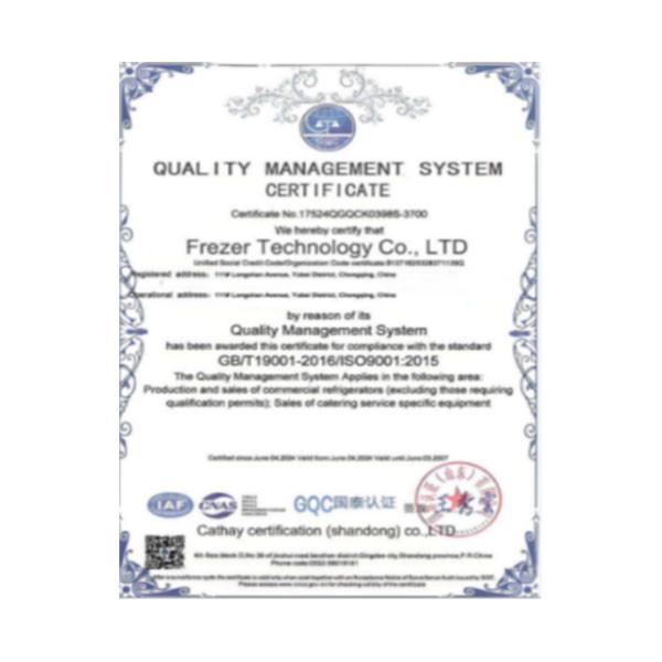 ISO9001 - Chongqing Friezheer Technology Co., Ltd.
