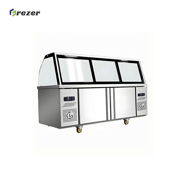 Quality R290 Horizontal Display Freezers Anti Fog Island Display Freezer Energy for sale