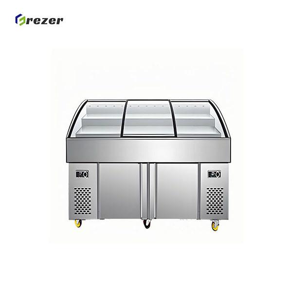 Quality Shop Fish Display Freezer Horizontal Chiller Display Cabinet Eco Friendly For for sale