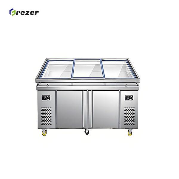 Quality Shop Fish Display Freezer Horizontal Chiller Display Cabinet Eco Friendly For for sale