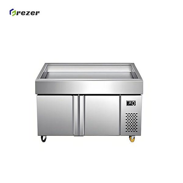 Quality Shop Fish Display Freezer Horizontal Chiller Display Cabinet Eco Friendly For for sale