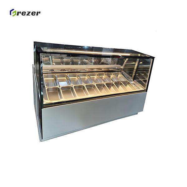 Quality Horizontal Ice Cream Display Cabinet 1060W 1360W 1880W Ice Cream Freezer For Convenience Store for sale