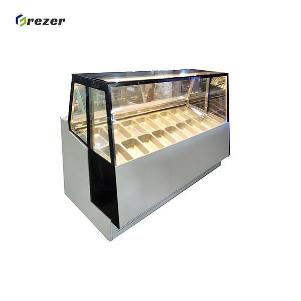 Quality Horizontal Ice Cream Display Cabinet 1060W 1360W 1880W Ice Cream Freezer For for sale
