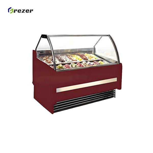 Quality R404 Ice Cream Display Refrigerator Horizontal Small Display Freezer For Ice for sale