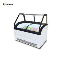 Quality 8 Pans / 12 Pans Ice Cream Display Freezer Customized Ice Cream Display Counters for sale