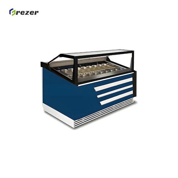 Quality Eco Friendly Ice Cream Display Freezer Easy Cleaning Gelato Dipping Cabinet for sale