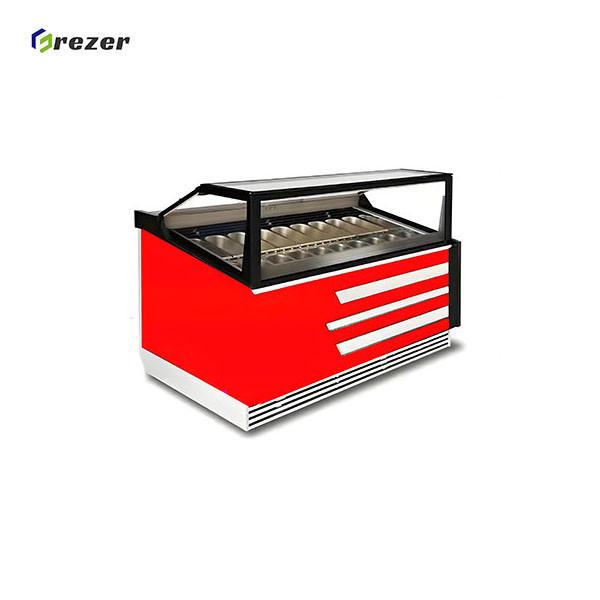 Quality Eco Friendly Ice Cream Display Freezer Easy Cleaning Gelato Dipping Cabinet for sale