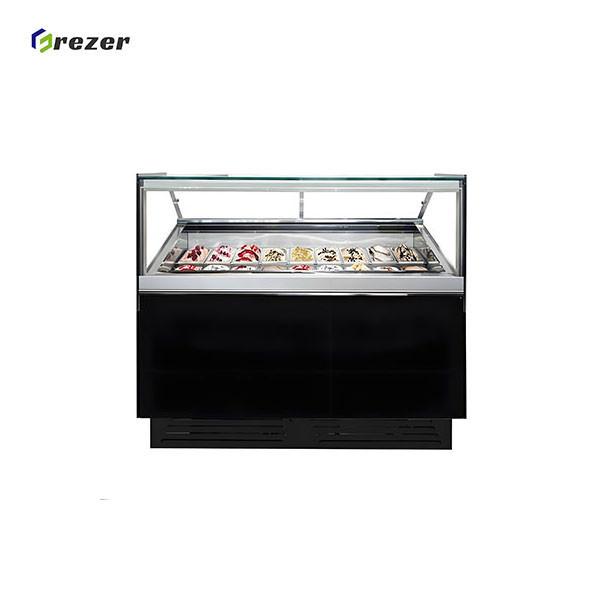 Quality Auto Defrost Ice Cream Display Freezer 12 Pans / 16 Pans Ice Cream Freezer Case for sale
