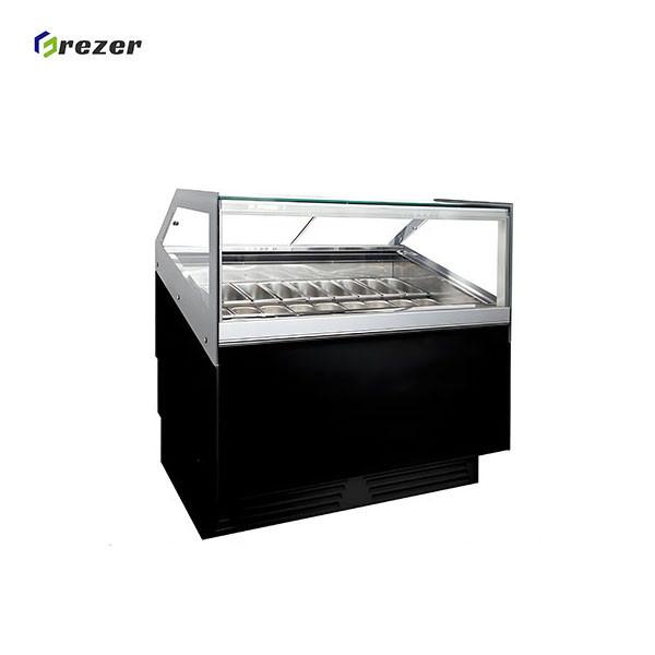 Quality Auto Defrost Ice Cream Display Freezer 12 Pans / 16 Pans Ice Cream Freezer Case for sale