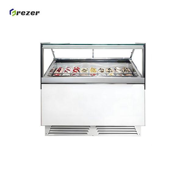 Quality Auto Defrost Ice Cream Display Freezer 12 Pans / 16 Pans Ice Cream Freezer Case for sale