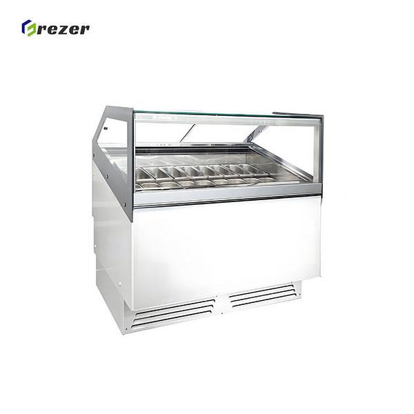 Quality Auto Defrost Ice Cream Display Freezer 12 Pans / 16 Pans Ice Cream Freezer Case for sale