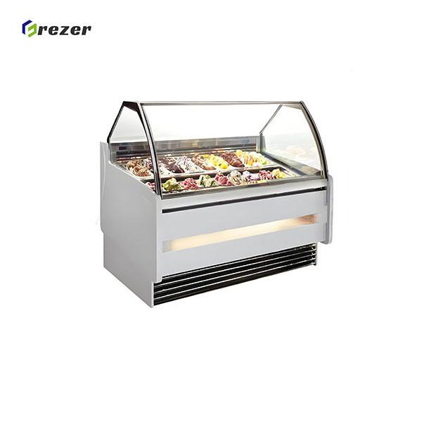 Quality Small Ice Cream Display Freezer R404 Gelato Display Freezers 1500W for sale