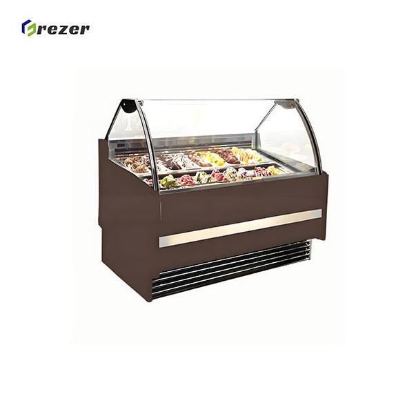 Quality Small Ice Cream Display Freezer R404 Gelato Display Freezers 1500W for sale