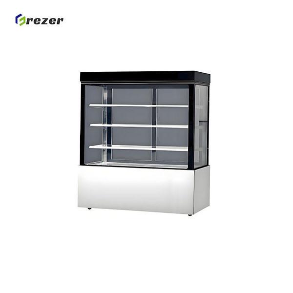 Quality Large Cake Display Freezer Black / White Dessert Display Fridges For Opera Cake for sale