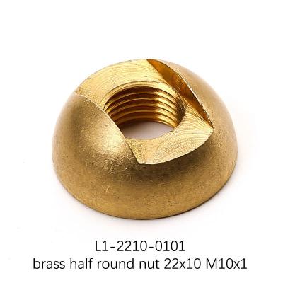 China Brass Half Round Domed Brass Nuts 22x10 M10x1 Corrosion Resistant for sale